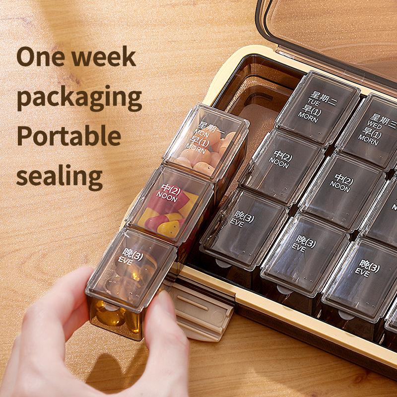 Large Capacity Portable Medicine Box, Tablet Packaging, Small Weekly ...