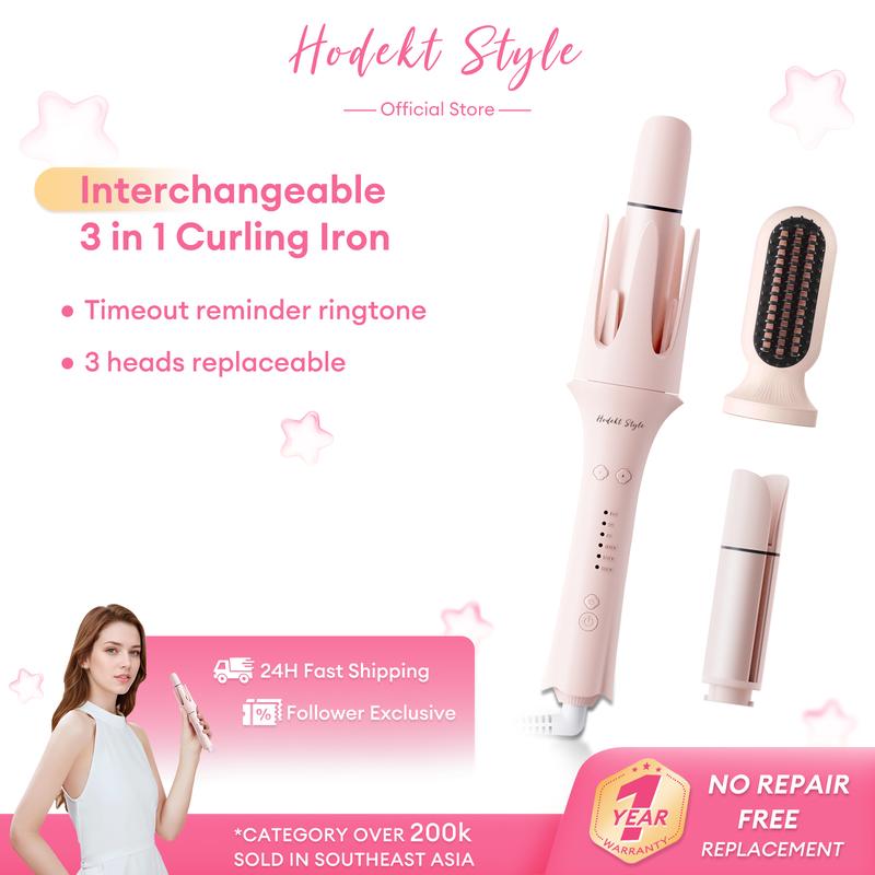 Hodekt Interchangeable 3 In 1 Multiple Curling Iron Hair Straightener ...