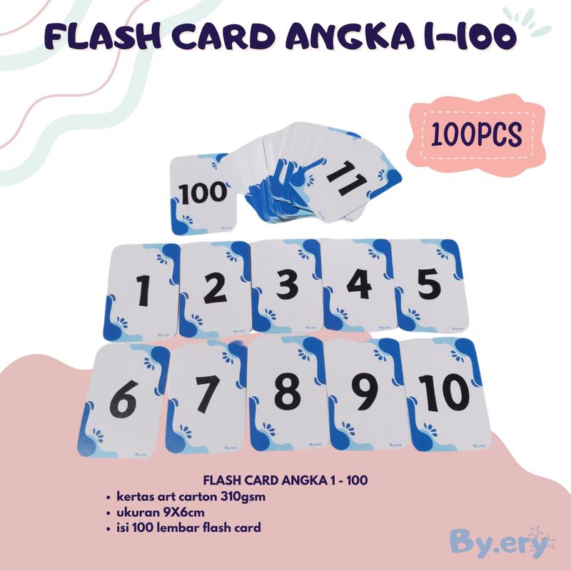 FLASHCARD ANGKA 1 SAMPAI 100 | by.eryy - Shop | Tokopedia