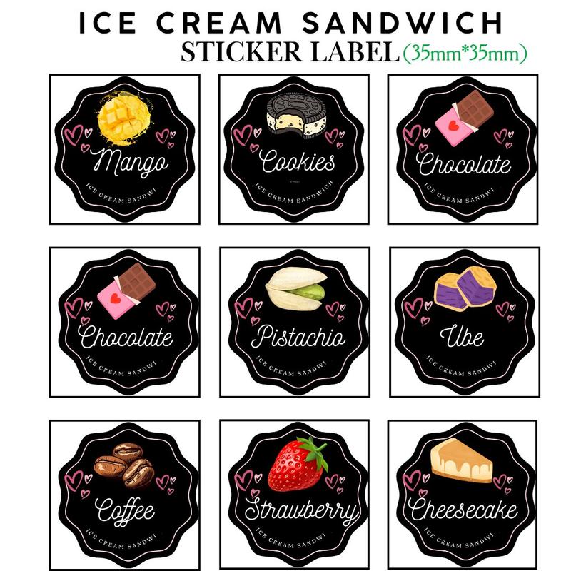 100PCS GRAHAM BAR/ ICE CREAM SANDWICH STICKER LABEL - TikTok Shop ...