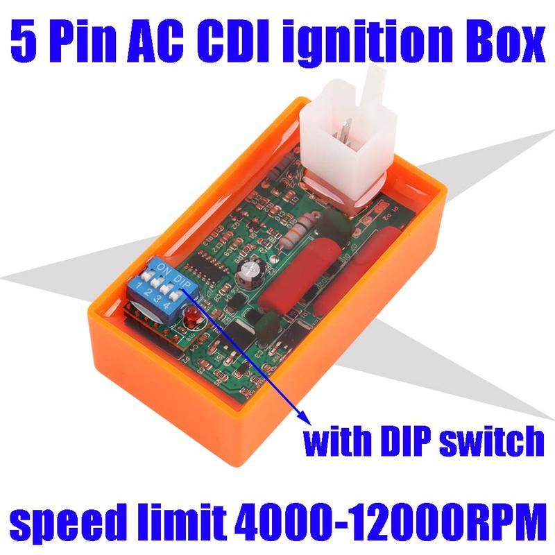 Motorcycle 5 Pin AC CDI Lgnition Box with DIP Switch Speed limit4000 ...
