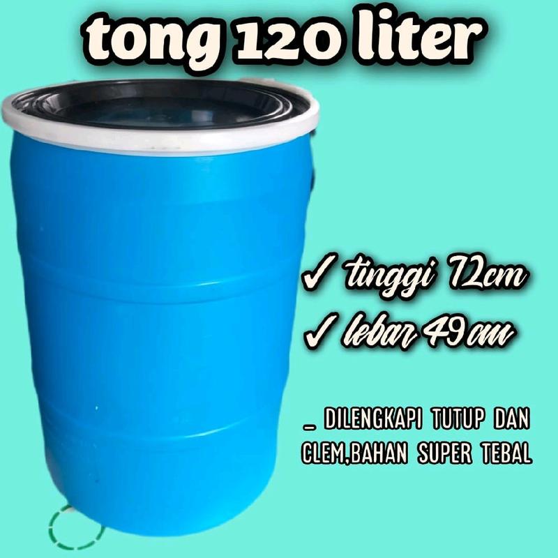 120L klem putih,tong serbaguna,tong sampah tong fermentasi,tong ...