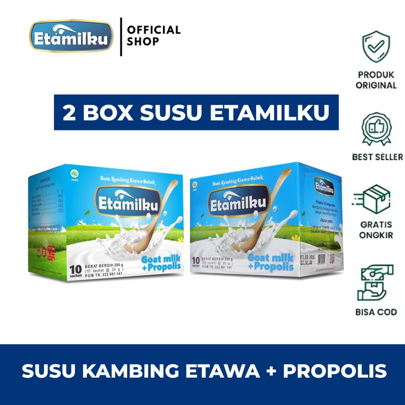 Susu ETAMILKU 2 BOX Isi 10 Sachet - Susu Kambing Etawa Plus Propolis ...