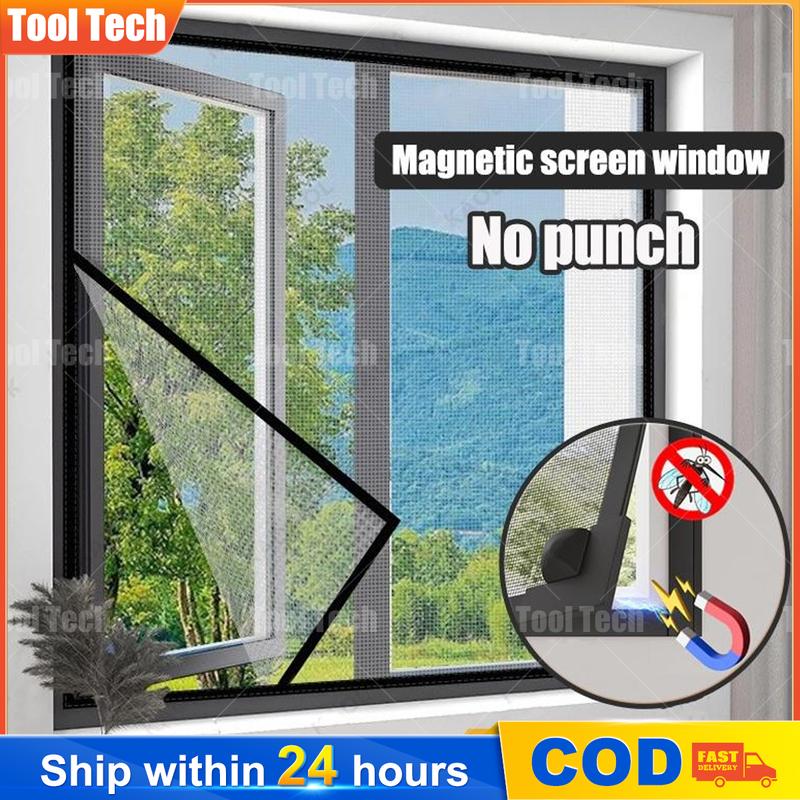 【Free Shipping】Magnetic Window Screen DIY Insect Screen Magnetic ...