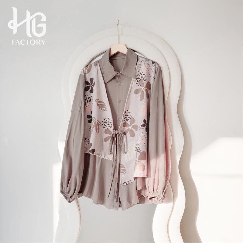 Kemeja Korea Jasmine Rayon Twill Motif - Shop | Tokopedia