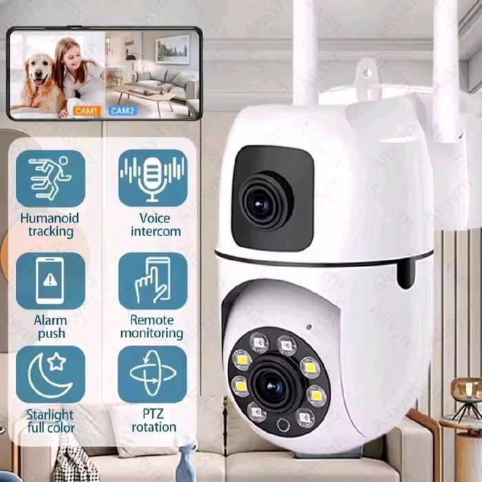 Jual NEW IP CAMERA V380 PRO CCTV 16MP WIFI DUAL LENS/DUAL SCREEN PTZ ...
