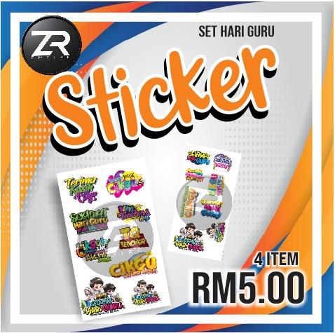 Sticker HARI GURU *Material PAPER MIRORCOAT * 4 item - TikTok Shop Malaysia