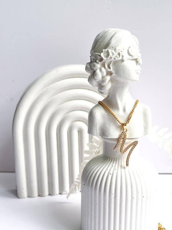 GOLD MNL Cursive Letters with Cubic Zirconia ( No Chain) For - TikTok ...