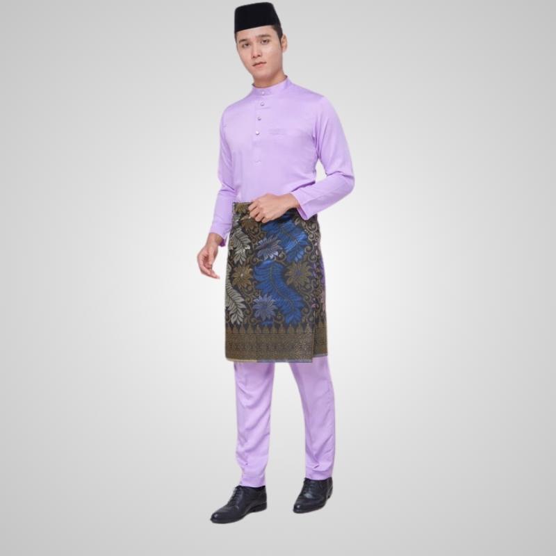 Baju Melayu Modern Slim Fit XS-3XL Lilac Maroon Olive Green Saga ...