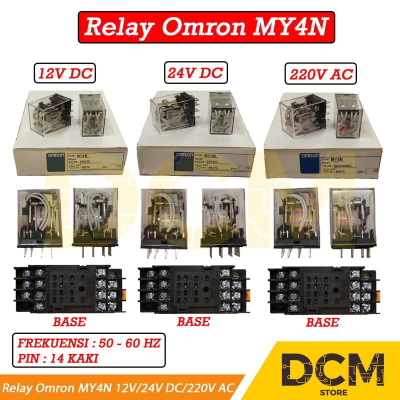 Relay Omron MY4N 12V /24V DC / 220V AC Relay 4 Out 12VDC 24VDC 220VAC ...