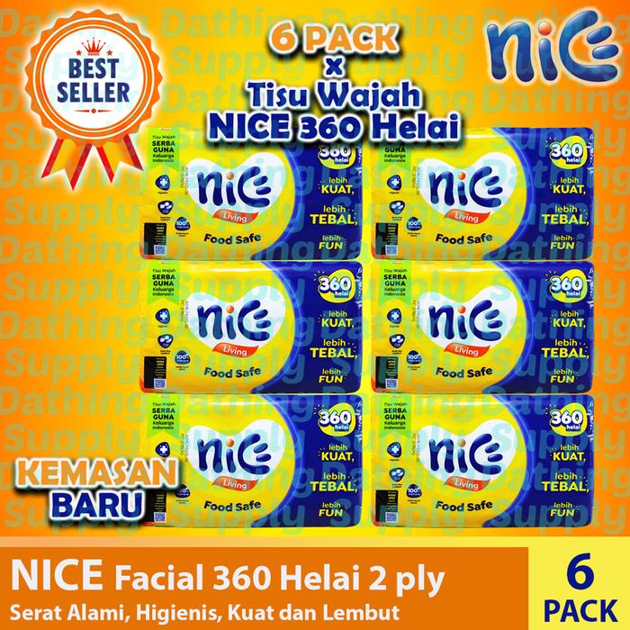 Promo Tissue NICE Facial 360 Helai / Tisu Tissu Wajah Halus - [6 Pack ...