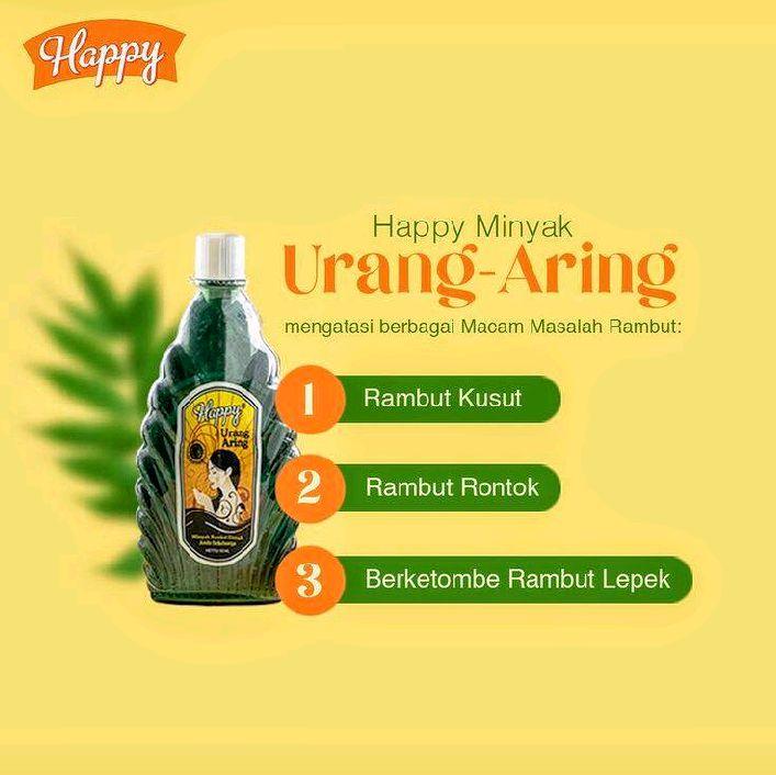 Happy Minyak Rambut Urang Aring untuk Rambut Kusut Rontok dan ...