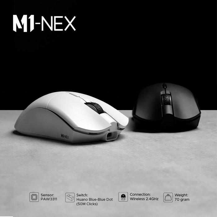 Jual Noir M1-NEX Wireless Lightweight Gaming Mouse PAW3311 - Putih ...