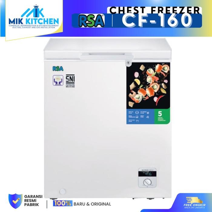 Jual RSA CHEST FREEZER CF-160 / CF 160 / CF160 SNI COMPRESSOR WARRANTY ...