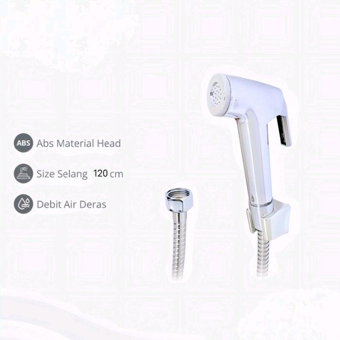 Jual Jet Shower PVC Toilet 1/2 inch Bidet Closet Cebok PVC Jet Shower ...