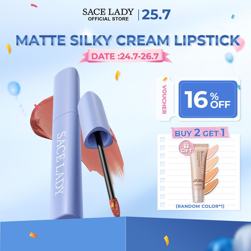 [LIVE] SACE LADY Matte Lipstick Cream Silky Liptint Velvet High ...
