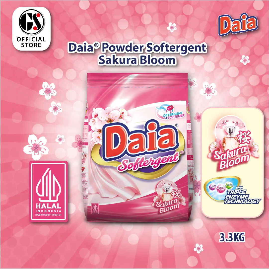 Daia Sakura Softergent 3.3kg - Serbuk Pencuci Pakaian Dan Pelembut ...