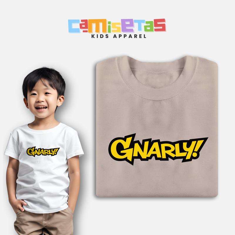 Gnarly Cotton T-shirt For Kids Comfortable Basic Unisex Tees - TikTok ...