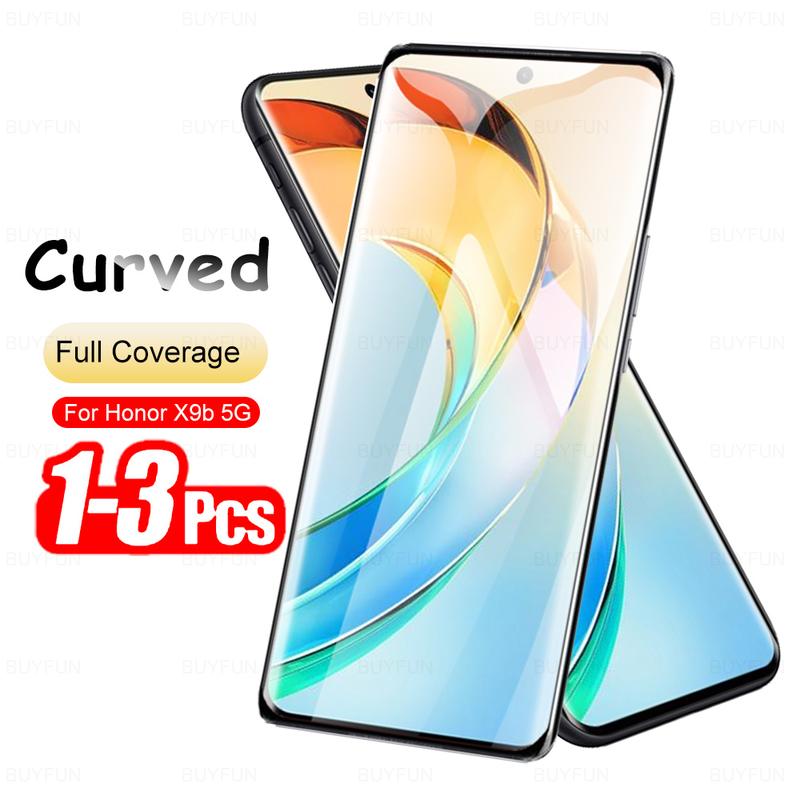 Kaca Bajaan Melengkung untuk Honor X9b 5G, filem pelindung skrin ...