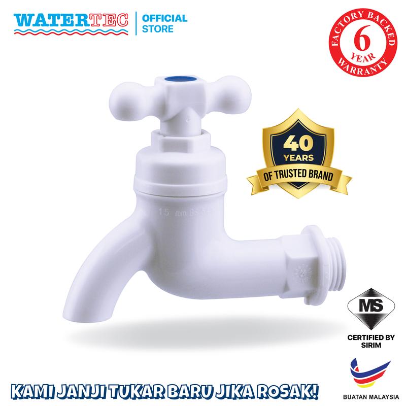 Watertec Bib Tap T801B T Handle White Plastic Bathroom Taps Faucet ...