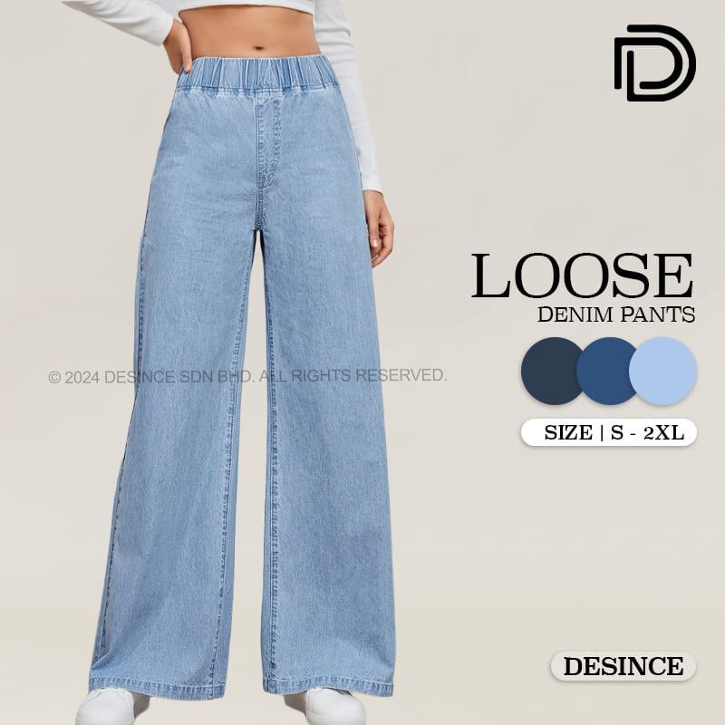 DESINCE Women High Waist Loose Denim Pants Seluar Jeans Longgar ...