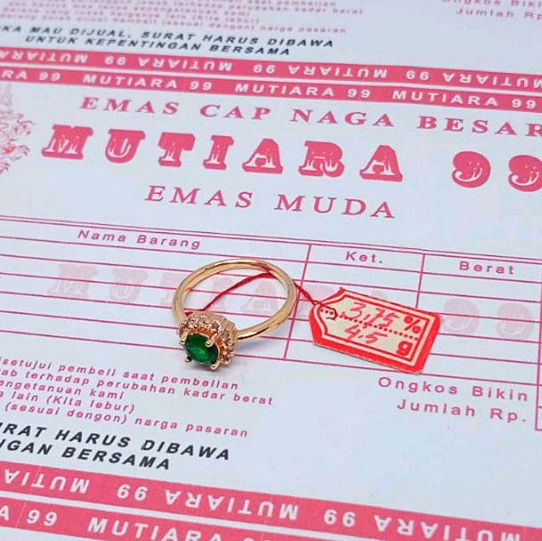 CINCIN PERMATA HIJAU TERBARU EMAS MUDA DAPAT SURAT RESMI DARI TOKO ...
