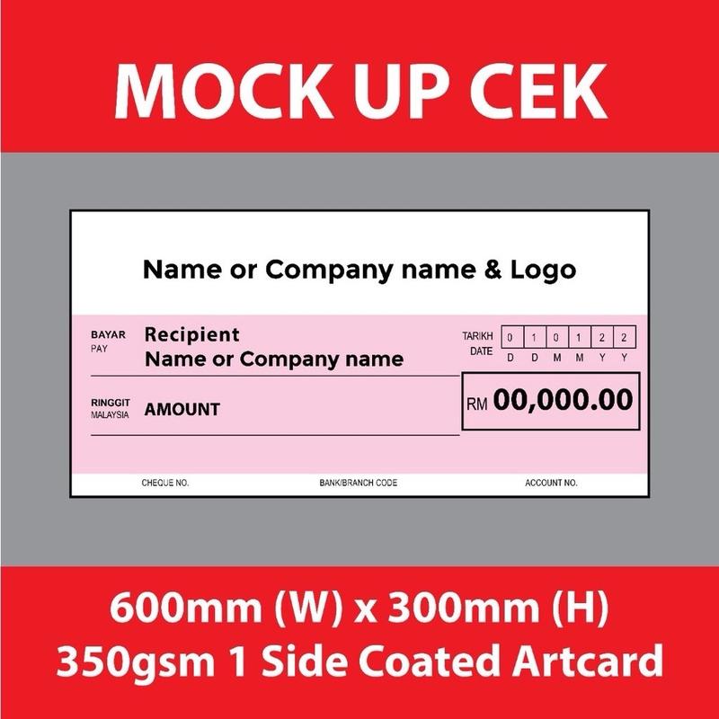 Mock Up Cheque / Cek Hantaran / Artcard - Mockup Cheque Stationery ...