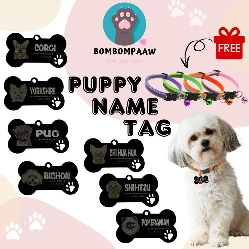 Bombompaaw Customized Pet Name Tag Stainless Steel Bone Shap - TikTok ...