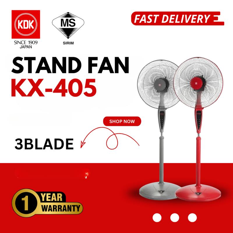 KDK STAND FAN (40cm/16") DEEP RED/METAL GREY KX-405 (RANDOM CHOOSE ...