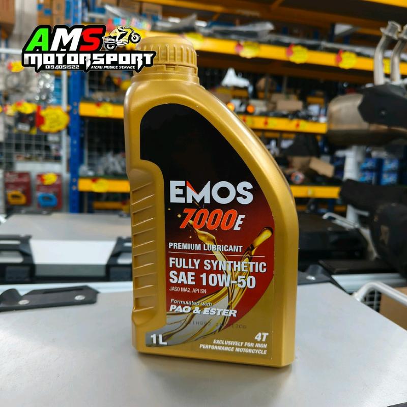EMOS 7000e FULLY SYNTHETIC ENGINE OIL 10W-50 - TikTok Shop Malaysia