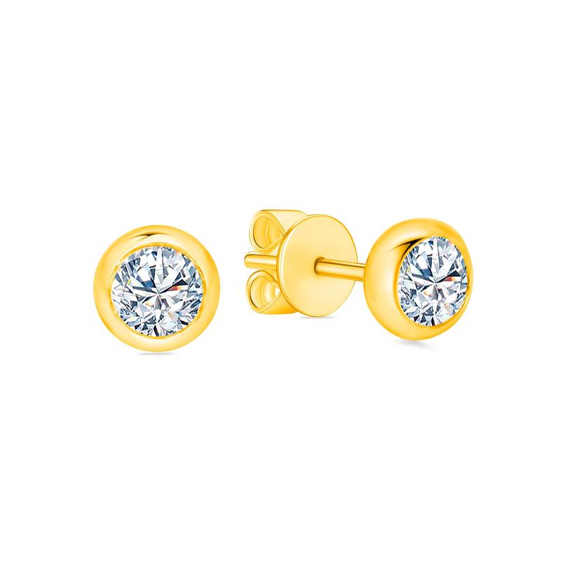 TDG 10K Gold Lab Grown Diamond Bezel Earrings - TikTok Shop Singapore