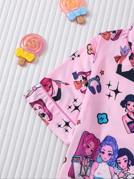 kpop demon hunters Kids Cartoon Sleepwear Set, Cute Butterfly Heart ...