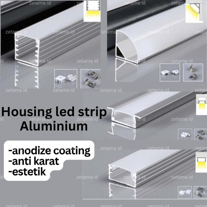 Jual Cover LED Aluminium Profile LED Strip LED Strip Cover 1 Meter ...