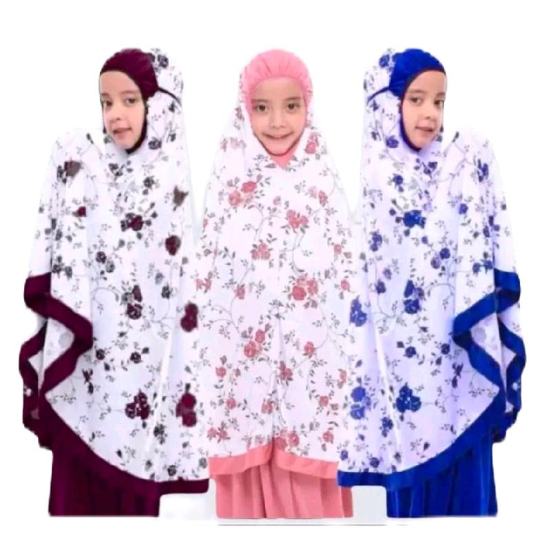 Telekung Budak Printed Bunga Rose Umar (6-12 Tahun) VISCOSE SOLAT ...