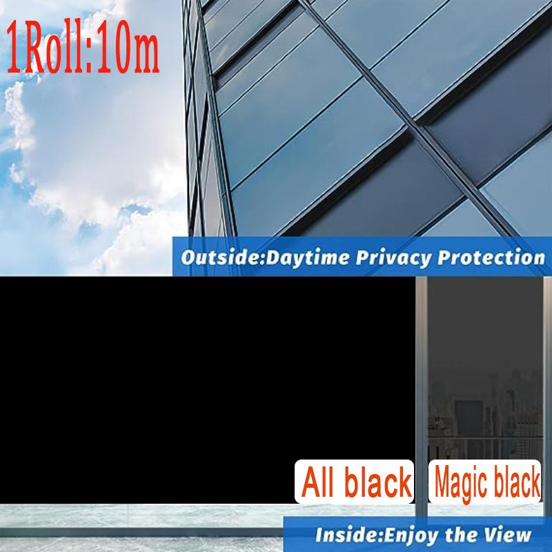【1roll 10m】Deep Black Privacy Window Film Mirror Heat Insulation ...
