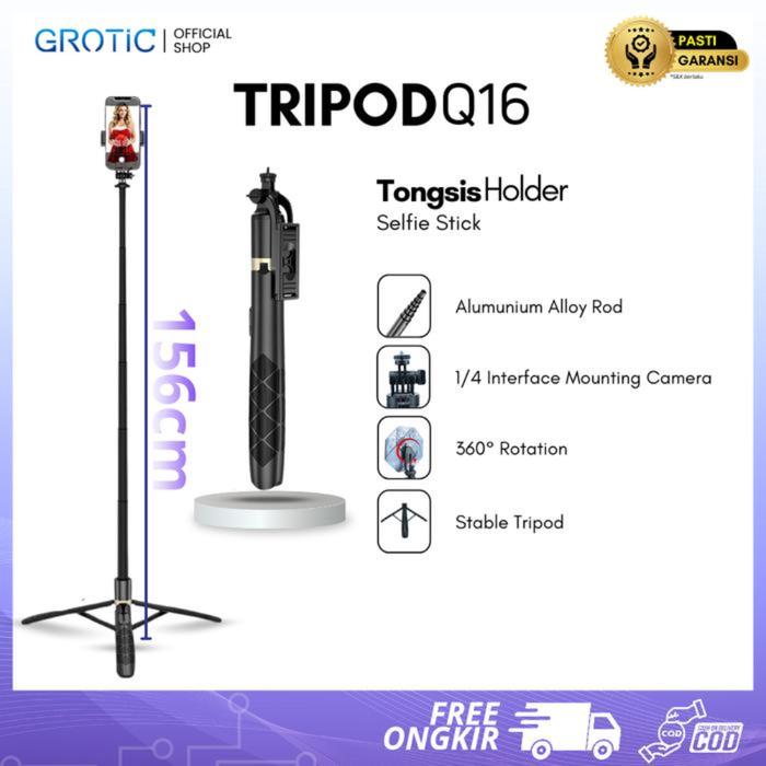 Promo GROTIC Tripod Selfie Stick 156cm Bluetooth Baut 1/4 Tongsis ...