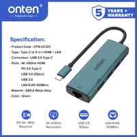 Promo Onten Converter Type C To 5 in 1 LAN RJ45 dan HDMI USB 3.0 USB 2. ...