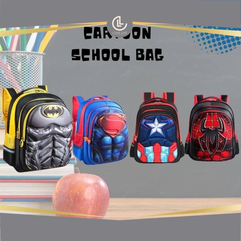 DR LL Backpack Beg Sekolah 3D Kids Cartoon Beg Superman Budak - TikTok ...