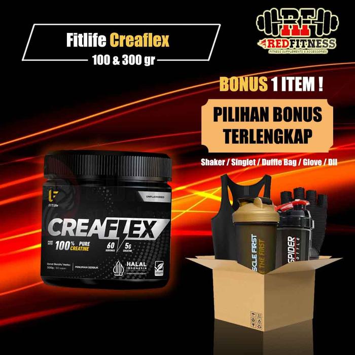 Jual Fitlife CREAFLEX (100gr & 300gr) / 100% Pure Creatine Monohydrate ...
