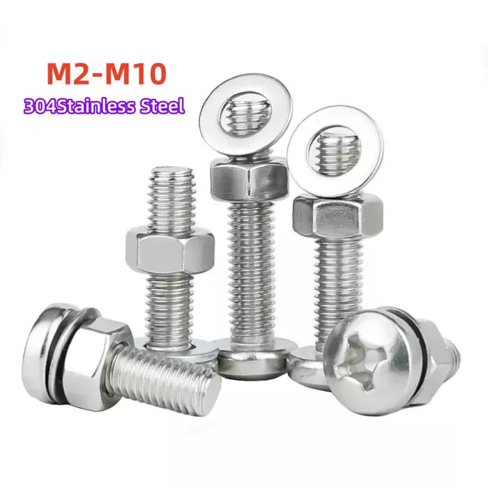 Jual Phillips Pan Head Screw M2-M10 Three-Piece Combination 304 ...