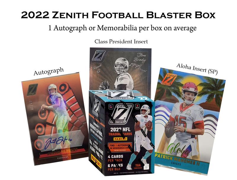 2022 Zenith Football NFL Blaster Box- 1 auto or memorabilia per ...
