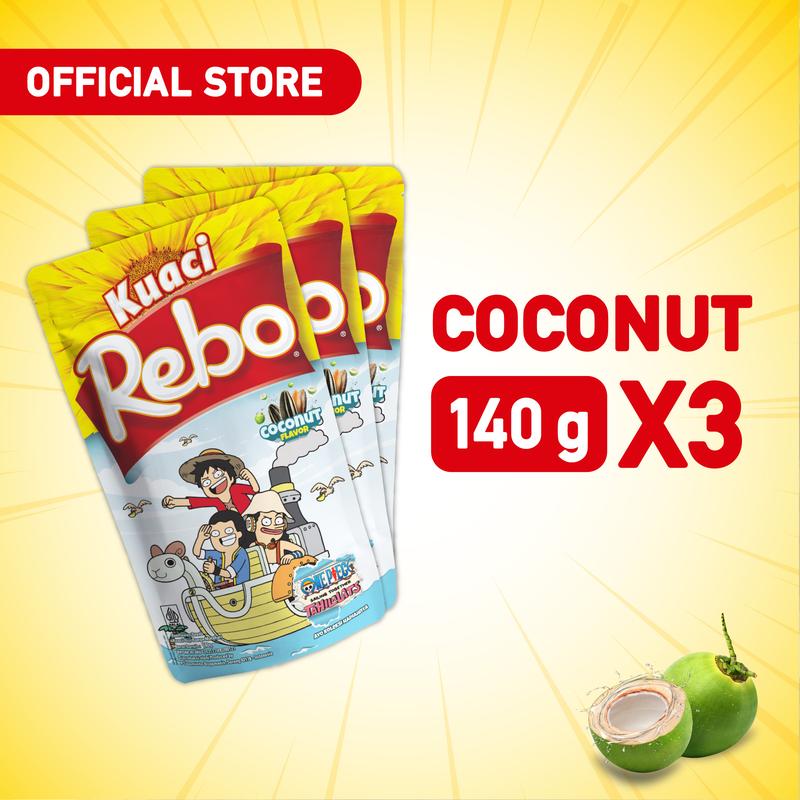 Rebo Kuaci Bundling 3 PCS - Varian Rasa Coconut 140 Gram - Shop | Tokopedia