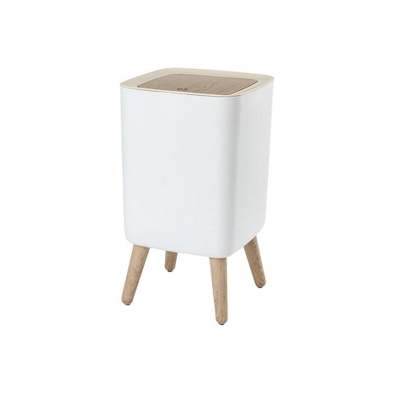 High Foot Dustbin with Press Cover Trash Can Bin Fashion Durable ...