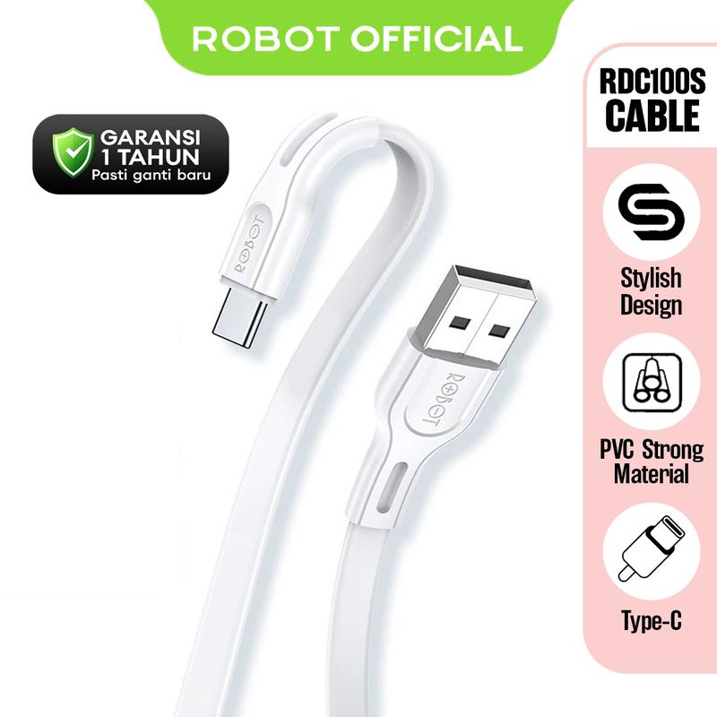 ROBOT Kabel Data RDC100S Type C 1M Data Cable Original - Garansi Resmi ...