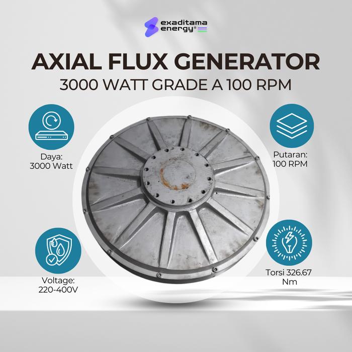 Jual AXIAL FLUX GENERATOR - 3000 WATT - GRADE A - LOW RPM - 100 RPM ...