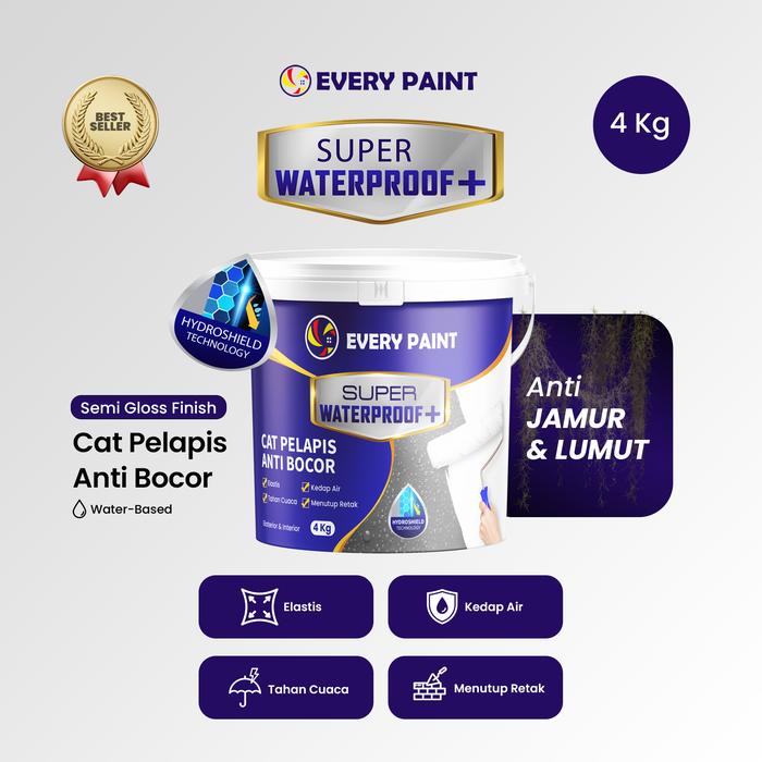 Jual Cat Anti Bocor Cat Waterproof EVERY PAINT SUPER WATERPROOF + 4 kg ...
