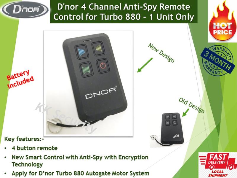 D'nor 4 Channel Anti-Spy Remote Control for Dnor Turbo 880 Autogate ...