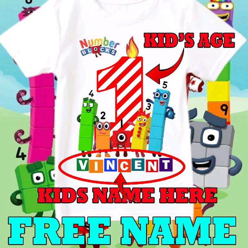 Numberblocks Birthday Number Tshirt for Kids and Adult Round - TikTok ...