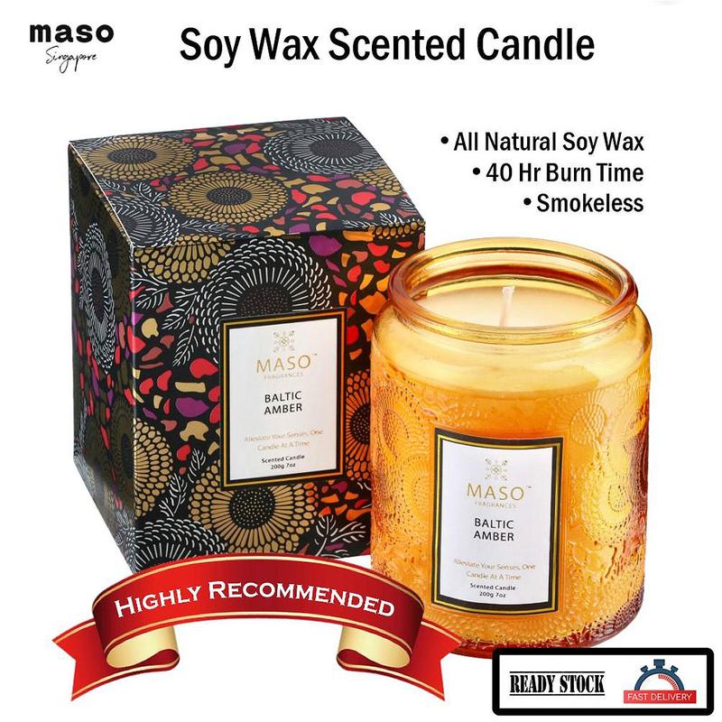 [Maso] Scented Candle - Natural Soy Wax, Hand Poured with Natural ...