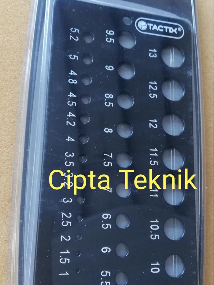 Jual Alat Ukur Mata Bor Tactix Drill Bit Gauge Diameter 1 mm - 13 mm ...